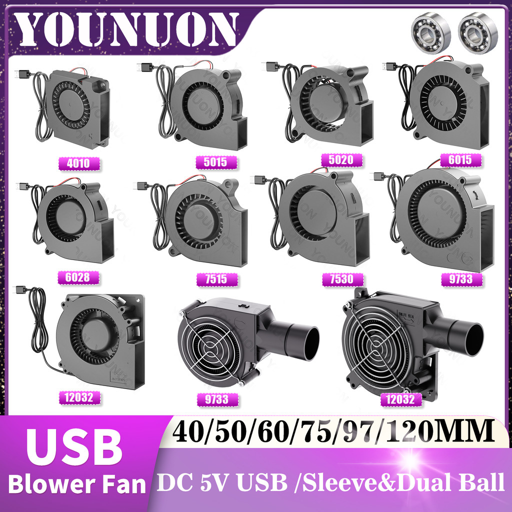 Jual DC 5V USB 40MM 50MM 60MM 75MM 97MM 120MM Cooling Fan Brushless ...