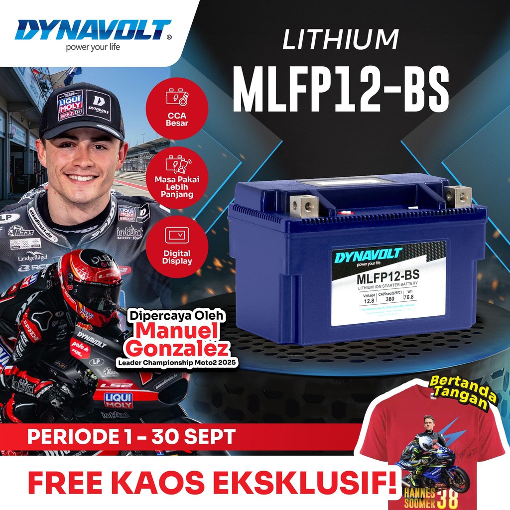 Jual DYNAVOLT Aki Motor HONDA CBR 600, CB1000, CBR1000RR-R, dll | Lithium MLFP12-BS | 7-12 AH ...