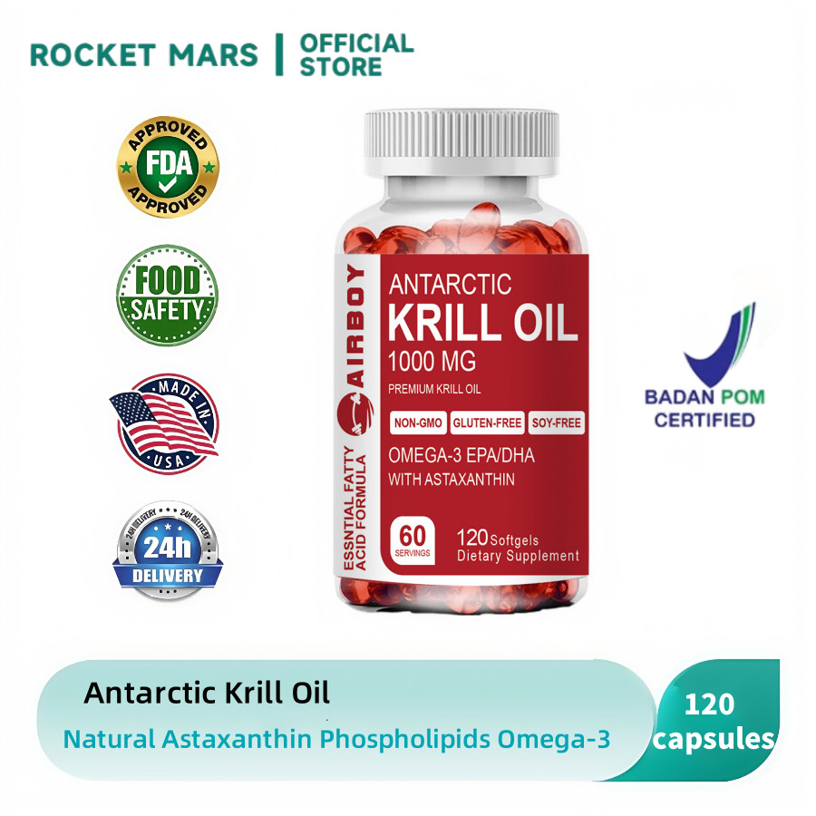 Jual ROCKET MARS Minyak krill antartika 1000 miligram OMEGA-3 EPA/DHA ...