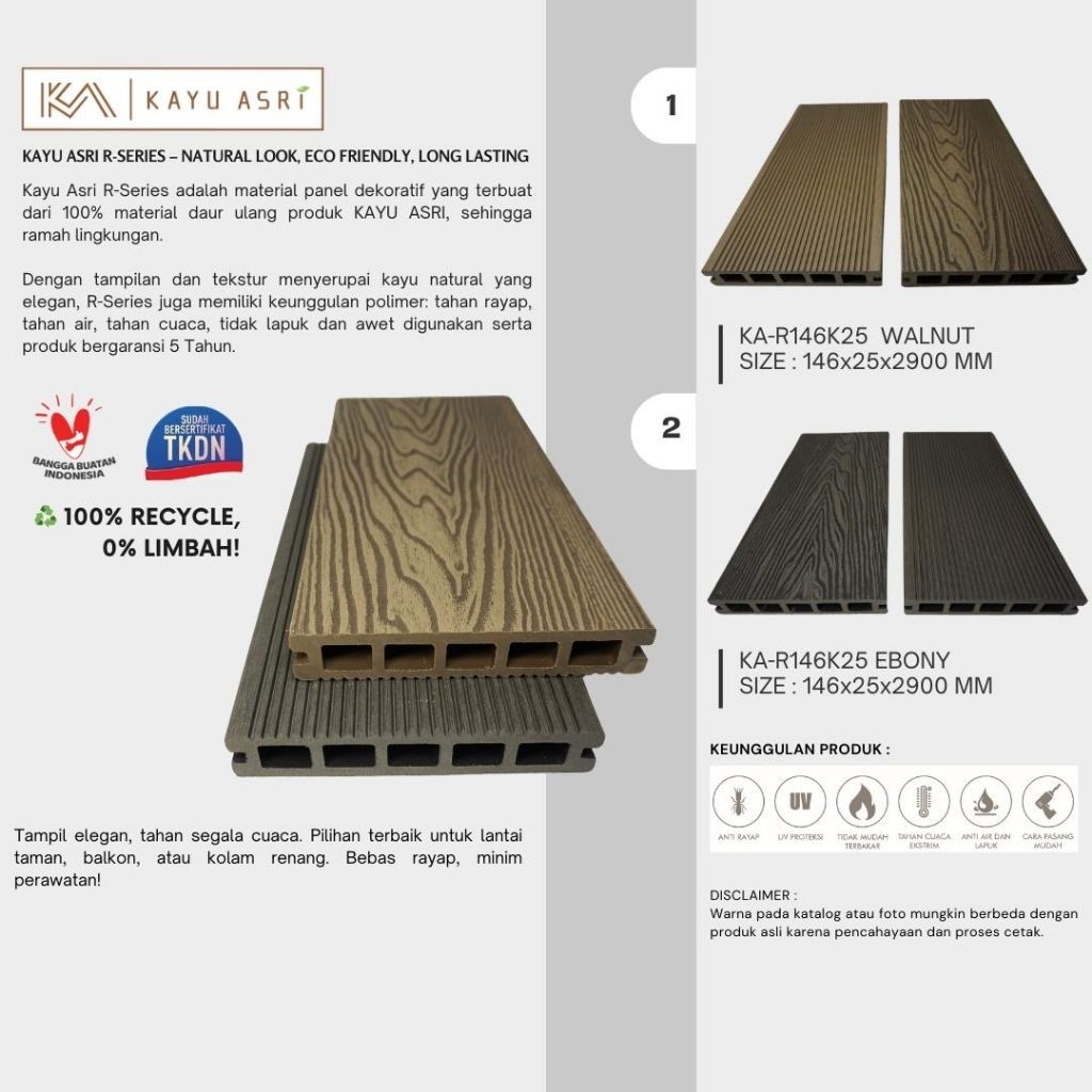 Jual WPC Decking Outdoor Kayu Asri R Series | Shopee Indonesia