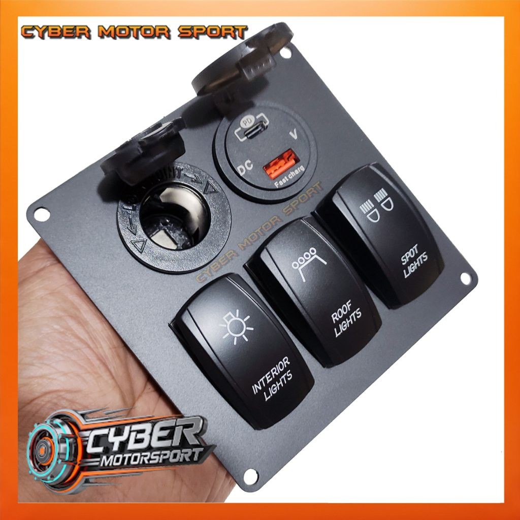 Jual dashboard panel mobil instrument 3 saklar volt meter dc socket 12 ...