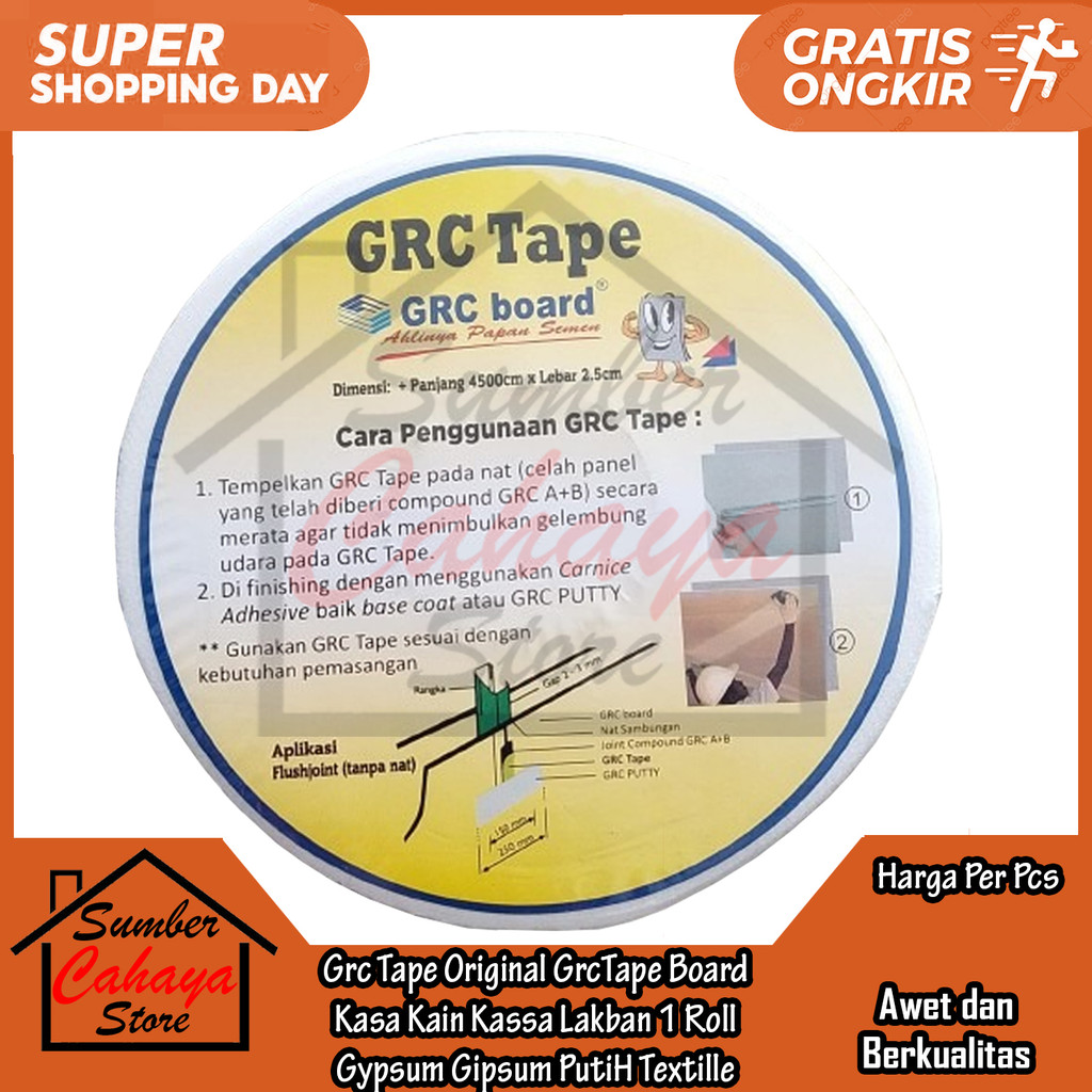Jual Grc Tape Original GrcTape Board Kasa Kain Kassa Lakban 1 Roll ...