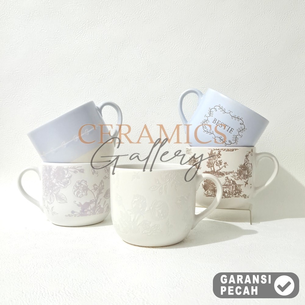 Jual HOMECO 1pcs Mug Stoneware Keramik 540ml Deboss Gelas Jumbo Gelas ...