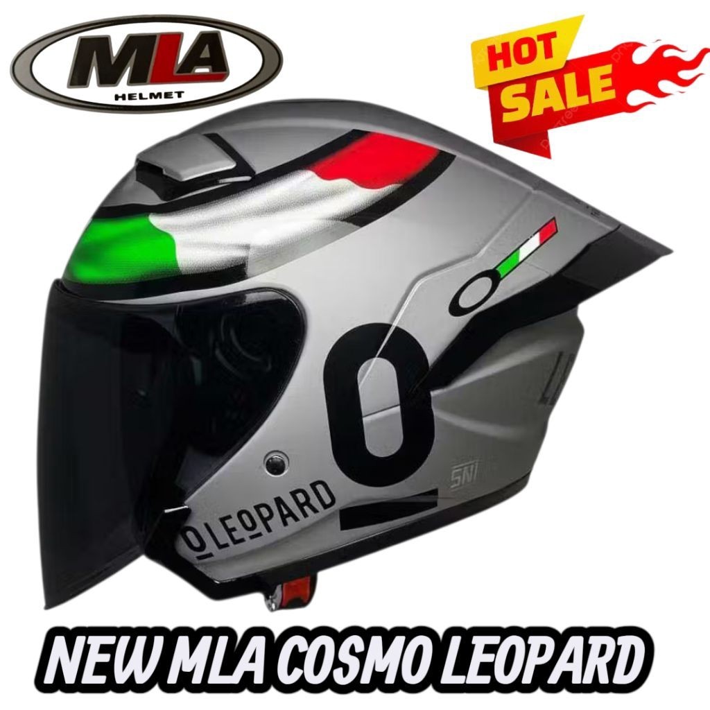 Jual Helm Half Face MLA COSMO Leopard Free Spoiler Visor Hitam (SNI ...
