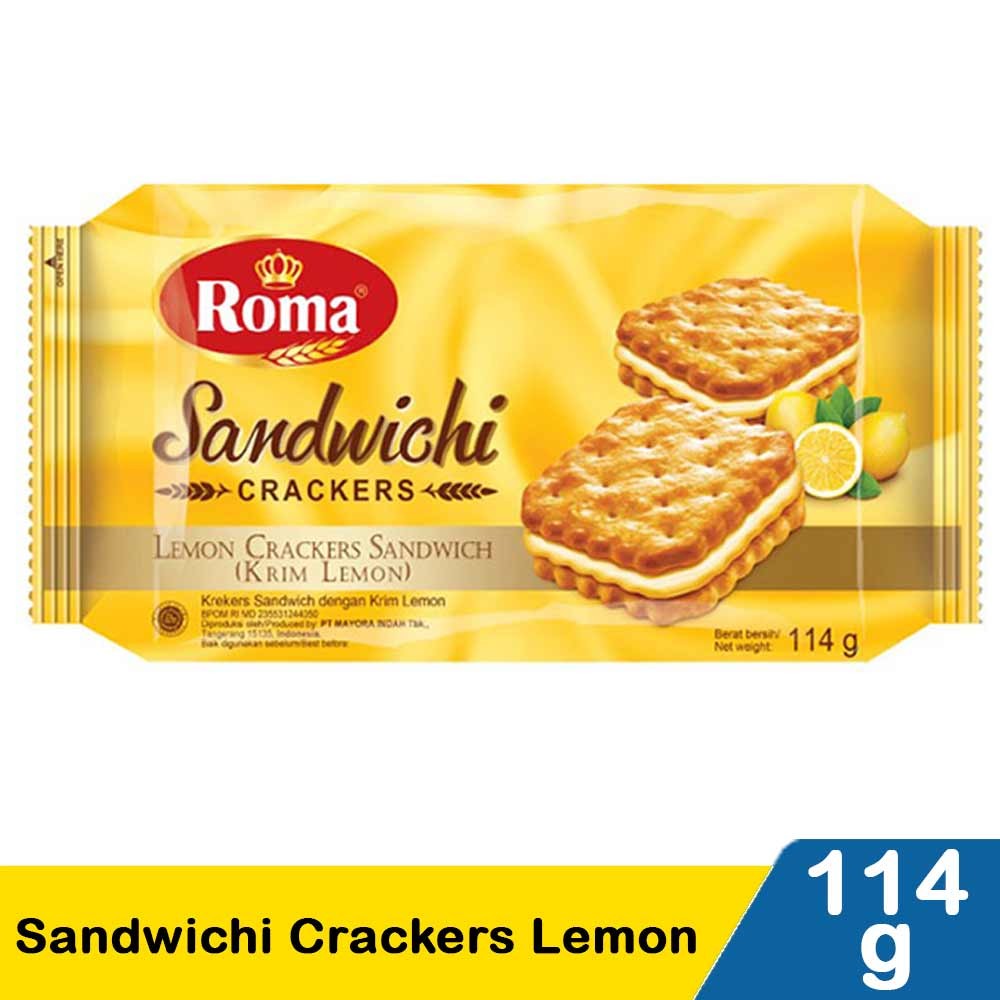 Jual ROMA SANDWICHI CRACKERS LEMON 114/120g | Shopee Indonesia