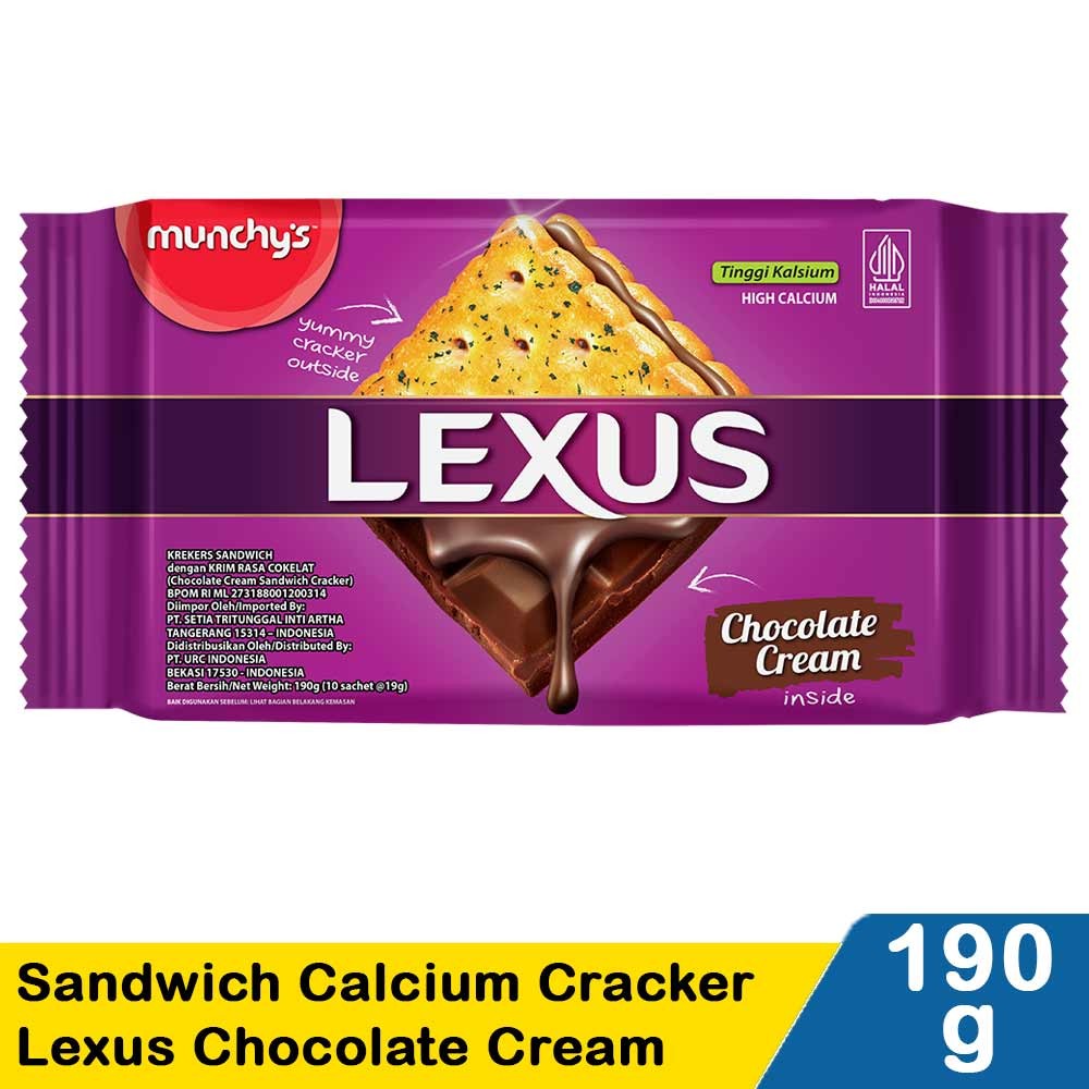 Jual MUNCHY'S SANDWICH CRACKER LEXUS BT21 CHOCOLATE CREAM 190g | Shopee ...