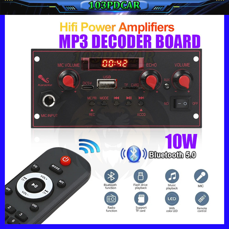 Jual Bluetooth 5.0 MP3 Decoder Board 10W Amplifier Audio Player 5V DIY ...