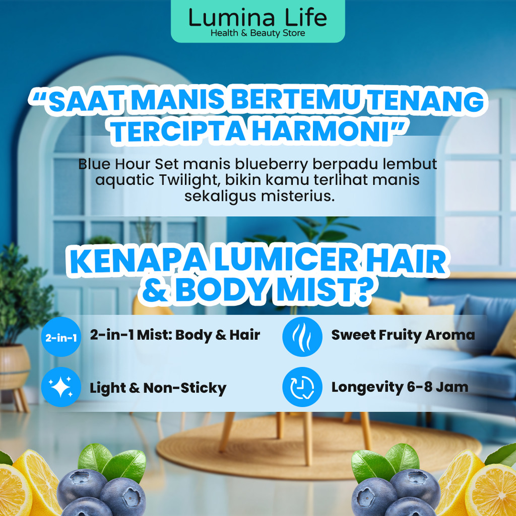 Jual Twilight & Blueberry Lumicer Hair Body Mist (Buy 1 Get 1) 2 x 250 ...