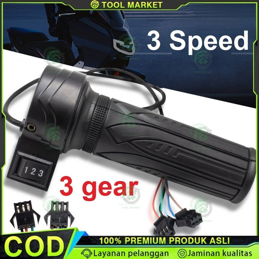 Jual 3 SPEED Throttle Gas Sepeda Listrik Gas Handle Grips Kanan ...