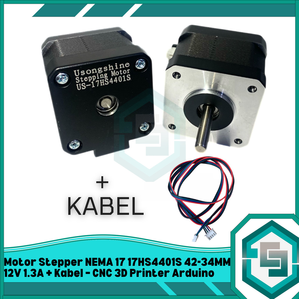 Jual Motor Stepper NEMA 17 17HS4401S 42-34MM 12V 1.3A + Kabel – CNC 3D ...