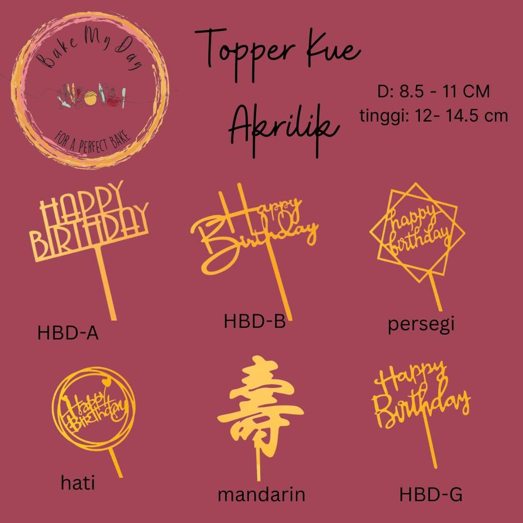 Jual Topper Kue Akrilik Acrylic Ultah Happy Birthday | Shopee Indonesia