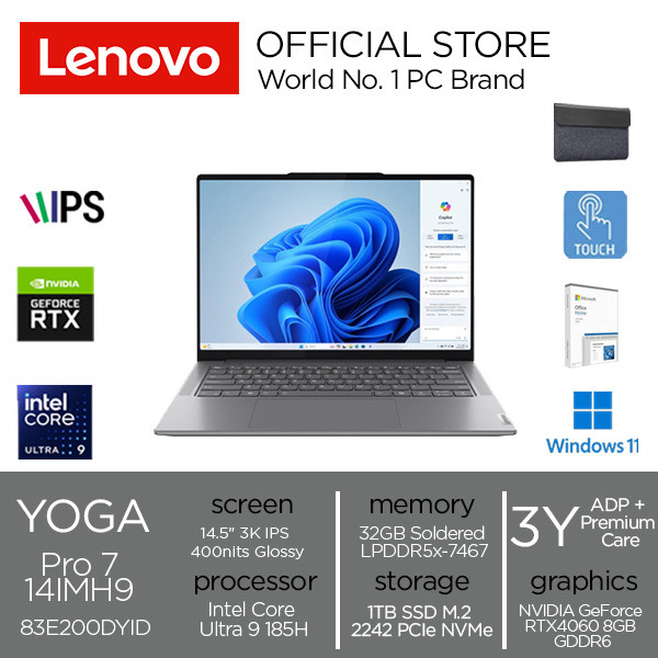 Jual Lenovo Yoga Pro 7 14IMH9 DYID Core Ultra 9 185H 32GB 1TB RTX4060 ...