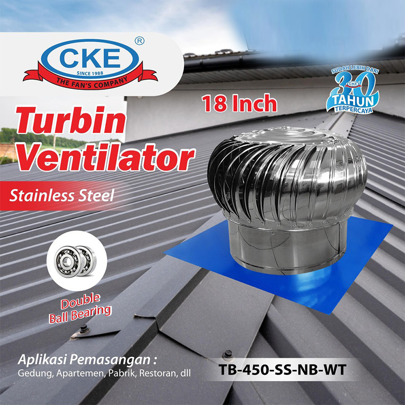 Jual CKE Turbin Ventilator Stainless Steel 201 18 Inch Turbine Roof ...