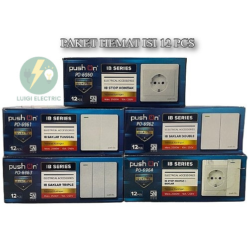 Jual ( PAKET ISI 12 PCS ) PUSH ON IB STOP KONTAK/SAKLAR ENGKEL/SERI ...
