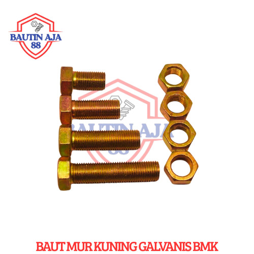 Jual Grosir Baut Mur M10x25 Kuning Drat Kasar - Baut 14 Kuning Galvanis ...