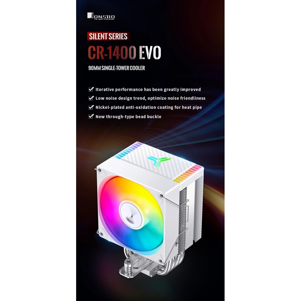 Jual JONSBO CR-1400 EVO ARGB CPU Cooling Fan 4 Heat Pipe Cooler PWM ...