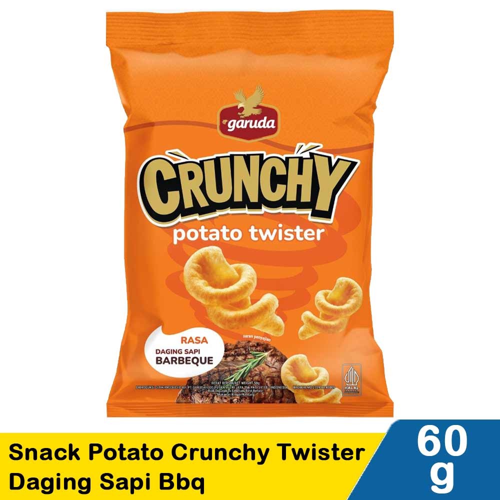 Jual GARUDA SNACK POTATO CRUNCHY TWISTER DAGING SAPI BBQ 60g | Shopee ...
