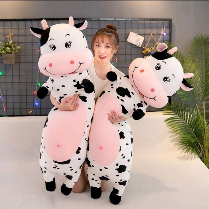 Jual Boneka Guling Karakter Sapi Ukuran JUMBO 80cm Bahan Plush Import ...