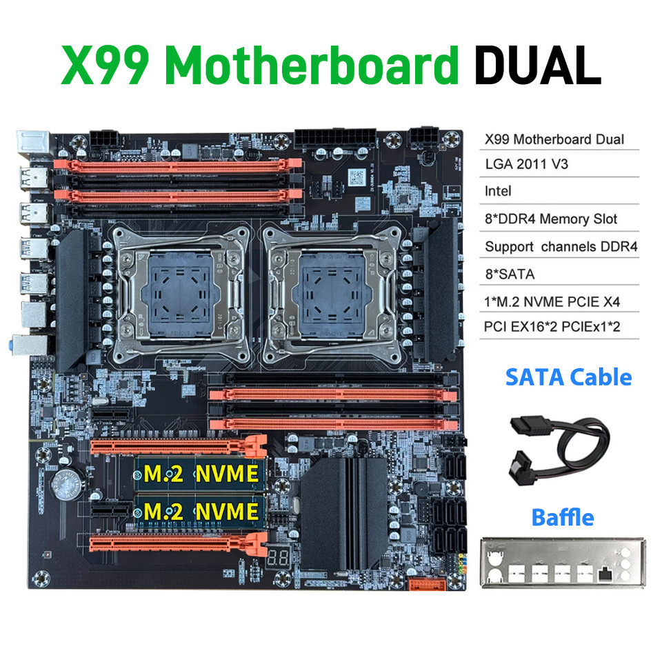 Jual X99 Motherboard Dual CPU LGA 2011-3 Dual Socket Desktop Mainboard ...
