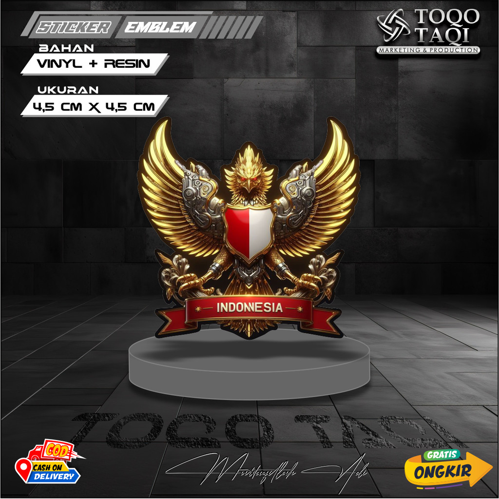Jual STIKER TIMBUL RESIN EMBLEM LOGO GARUDA INDONESIA GOLD GLOW STICKER ...