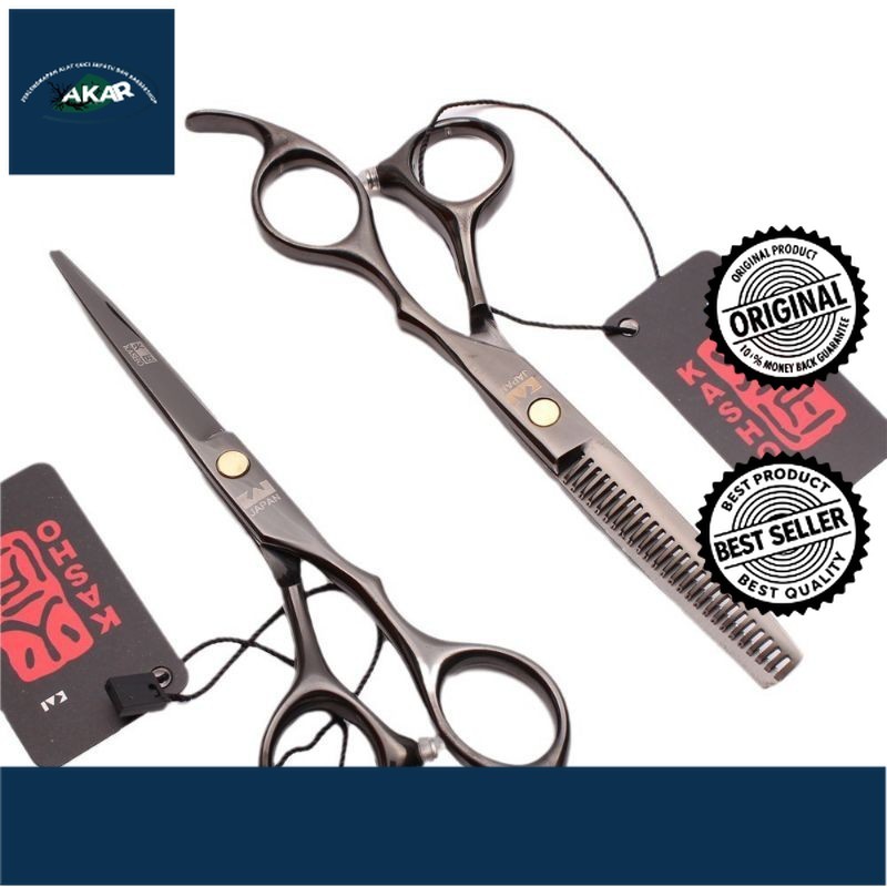 Jual gunting set kasho black original japan ukuran 6 inch gunting lurus ...