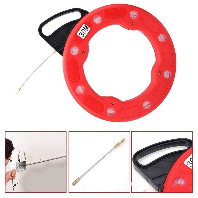 Jual 3mm 15/20/25/30m Cable Puller Fish Tape Reel Puller Fiberglass ...