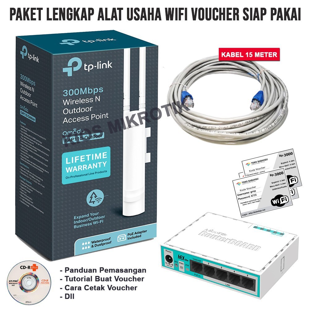 Jual Paket Alat Usaha Wifi Voucher Hotspot Siap Pakai RT RW NET ...