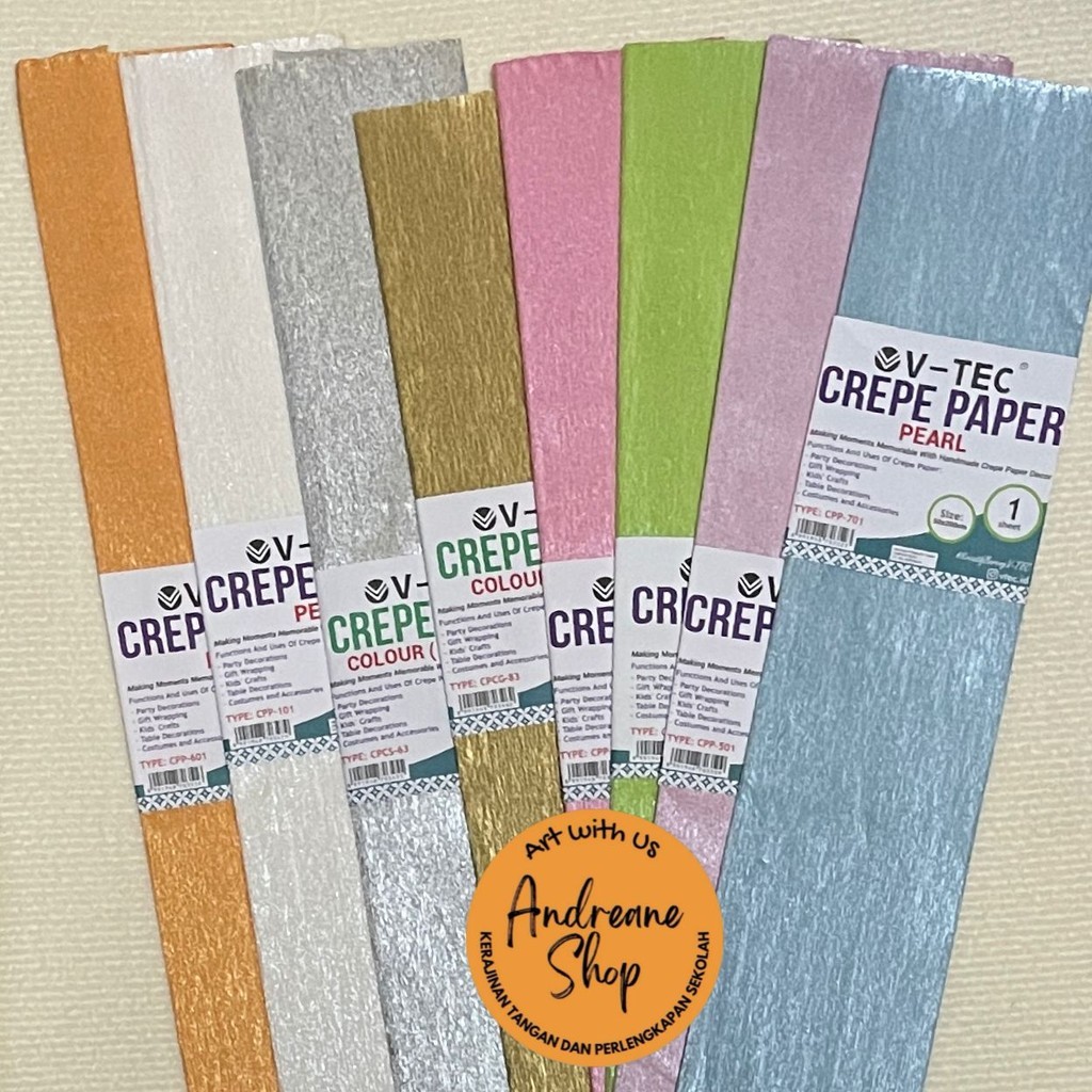 Jual Kertas Krep / Crepe Paper Colour & Pearl 50x200 cm – Bahan ...