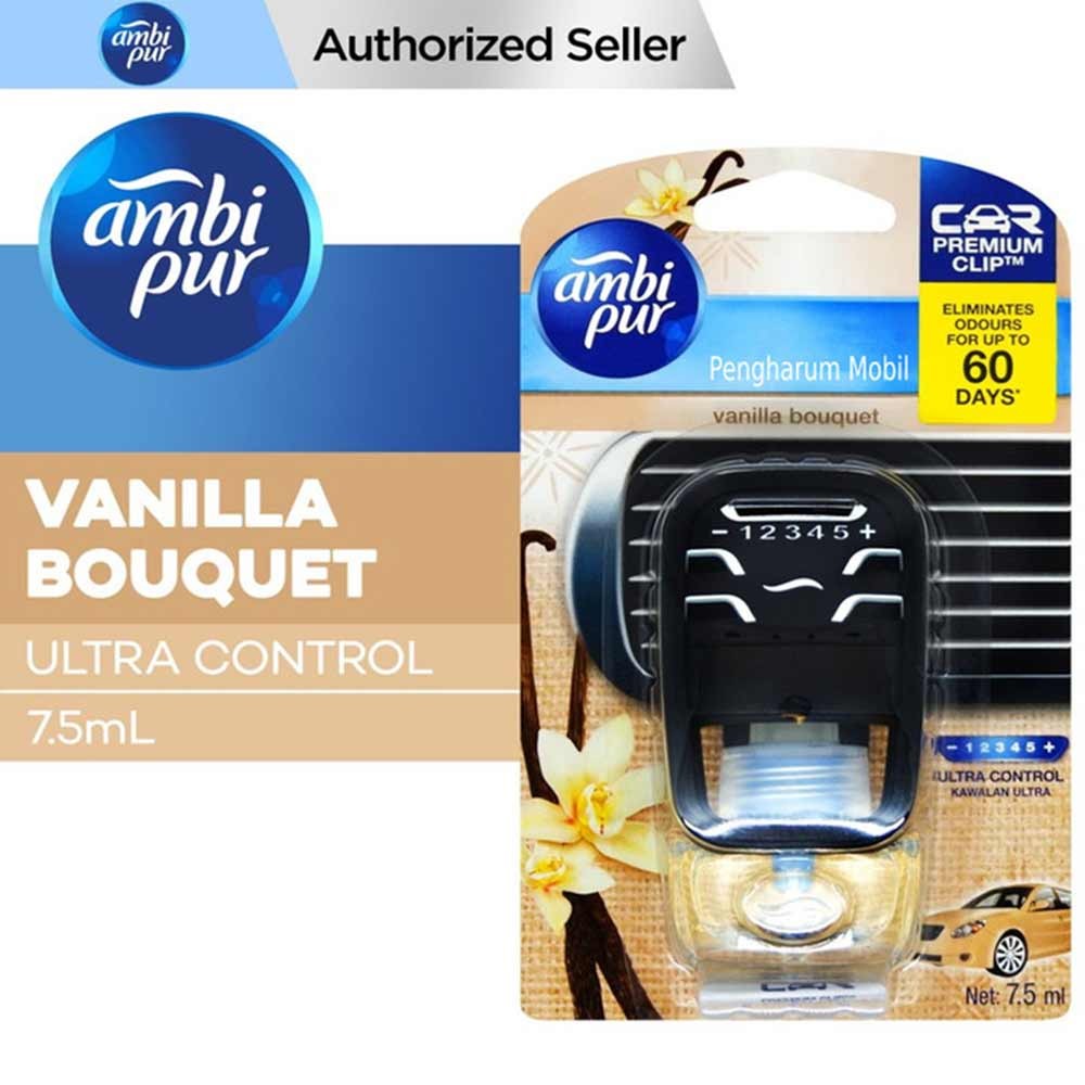 Jual AMBI PUR CAR FRESHENER VANILLA BOUQUET 7.5mL | Shopee Indonesia