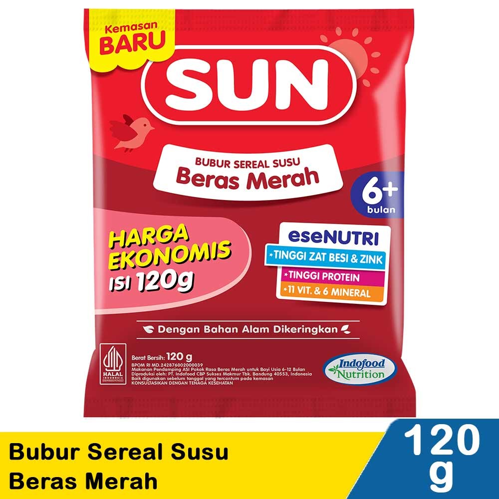 Jual SUN BUBUR SUSU (EKONOMIS) BERAS MERAH 120g | Shopee Indonesia