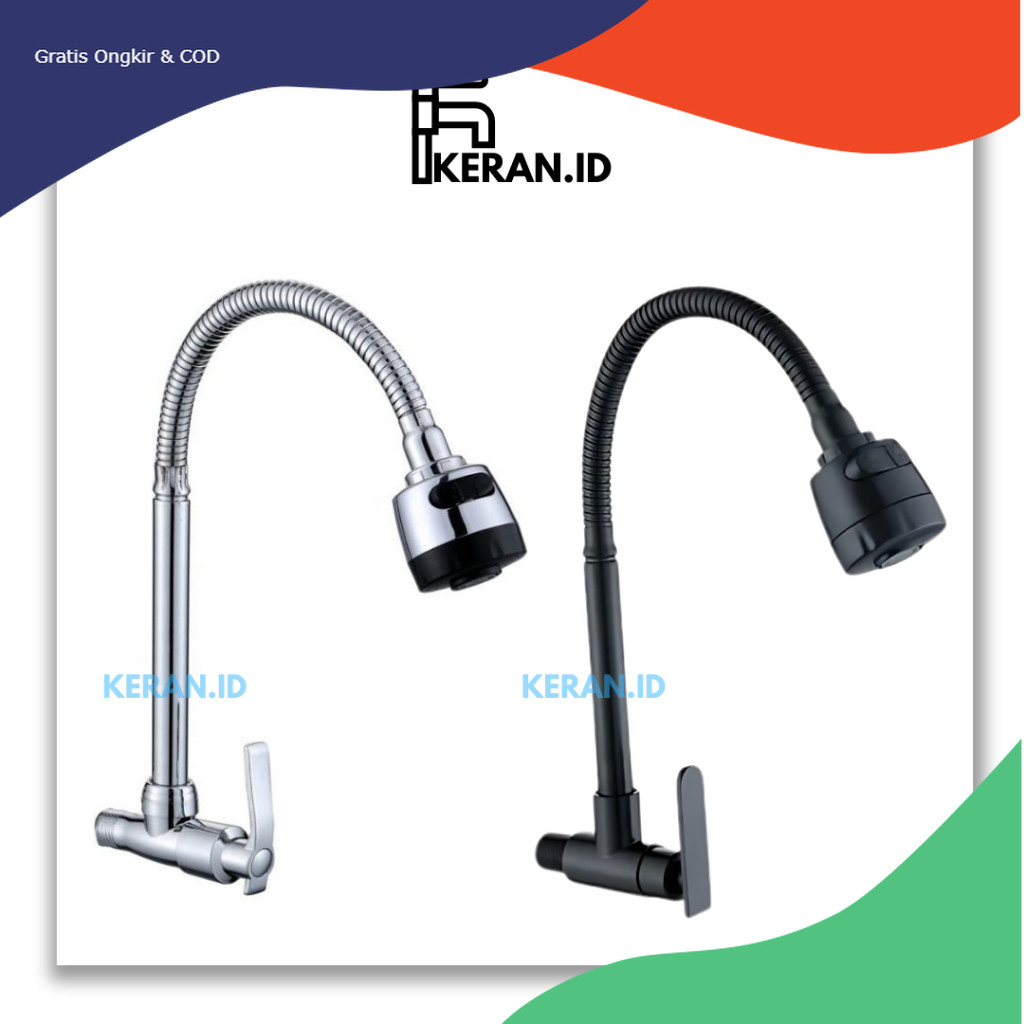 Jual [KERAN.ID] Kran Tembok Keran Angsa Cuci Piring Kran Sink Flexible ...