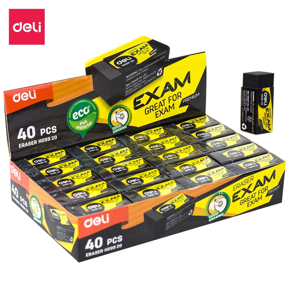 Jual Deli | Penghapus Ujian (Exam Eraser) Soft | EH09920 | Hitam ...