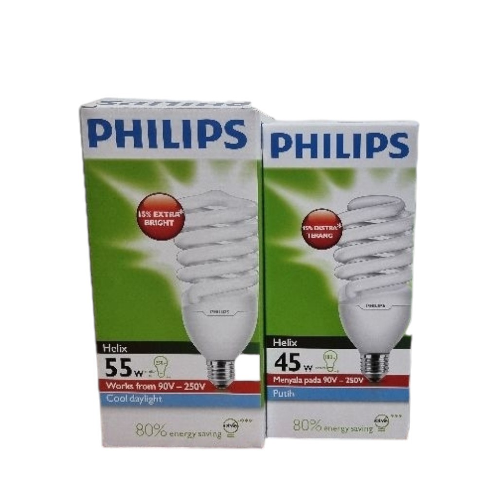 Jual Lampu Spiral Philips Helix 45W 55W Hemat Energi | Shopee Indonesia