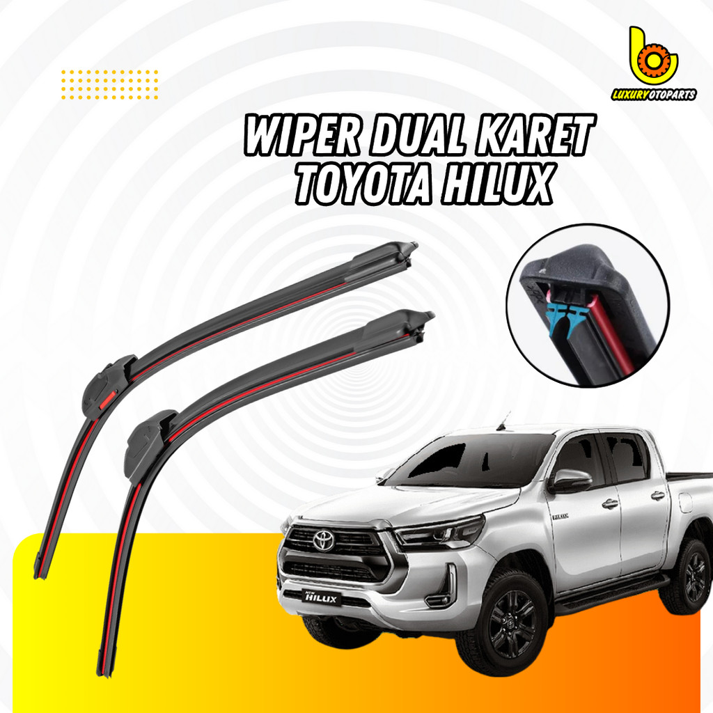 Jual Wiper Dual Karet / Double Karet Toyota Hilux Frameless Sepasang ...