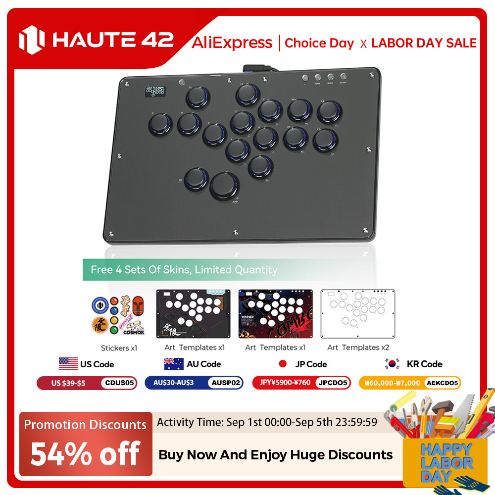 Jual Haute42 FightStick Joystick Arcade Hitbox Button Rim Leverless ...