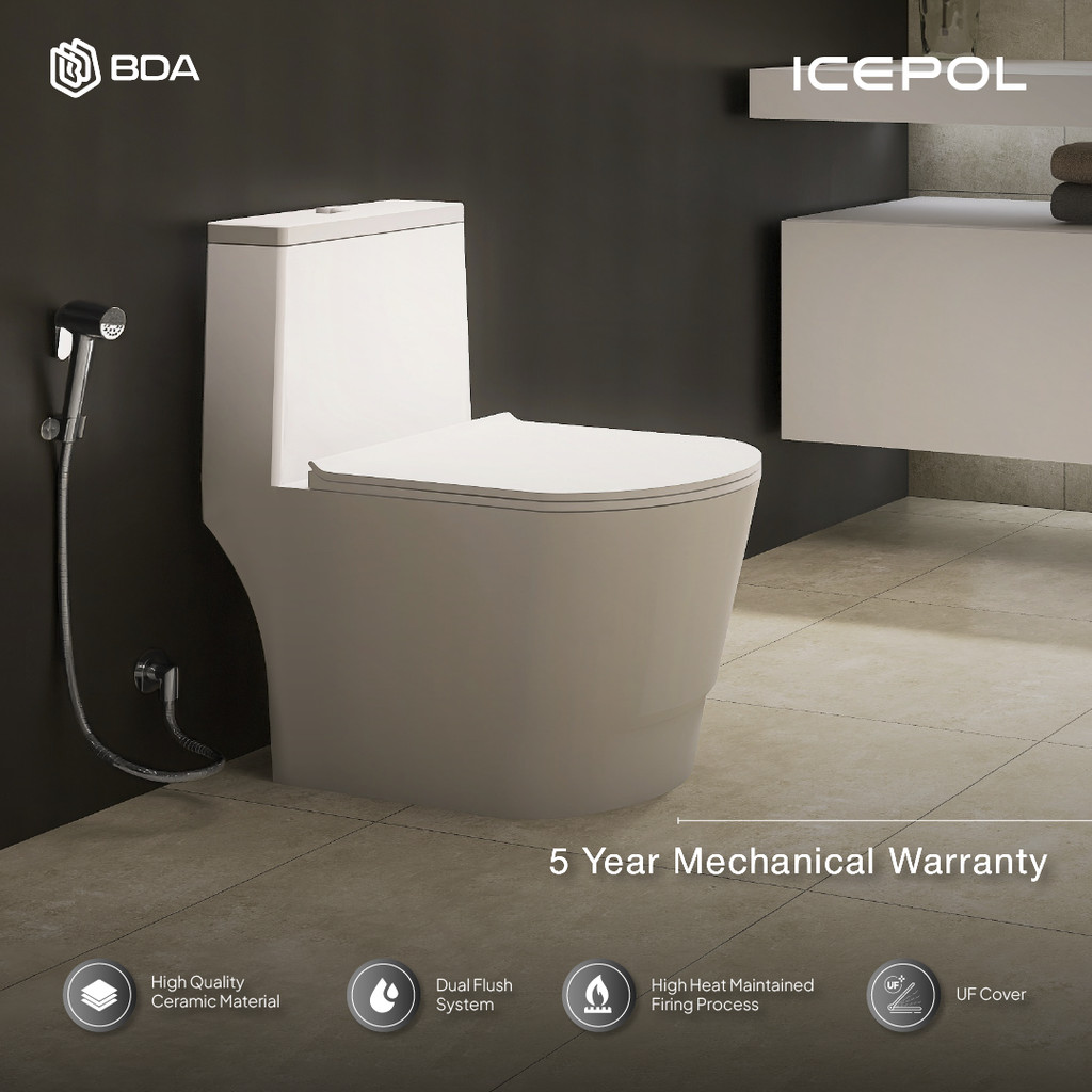 Jual Icepol Kloset WC Toilet Duduk Syphonic Dual Flush On Piece Closet ...