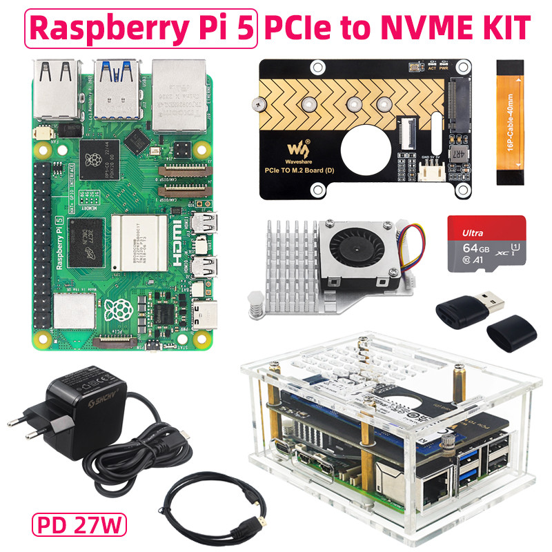 Jual Original Raspberry Pi 5 PCIe to M.2 NVME SSD Kit 4 8 16GB RAM ...