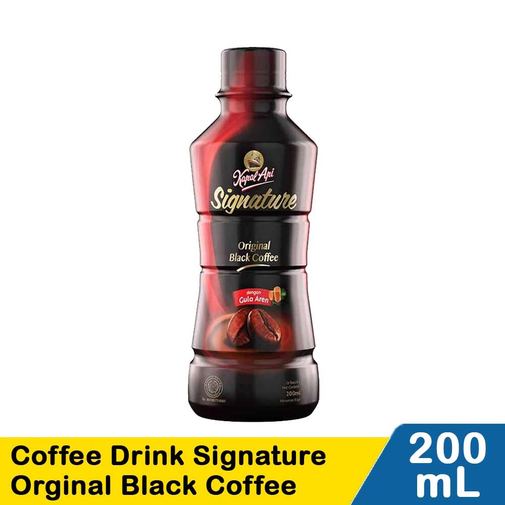 Jual KAPAL API COFFEE DRINK SIGNATURE ORGINAL BLACK COFFEE 200mL ...