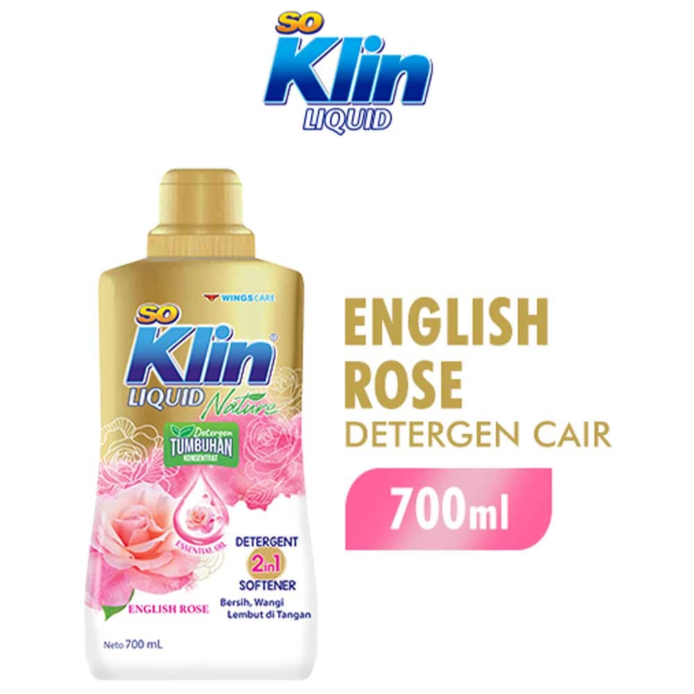 Jual SO KLIN DETERGENT LIQUID NATURE ENGLISH ROSE 720/700mL | Shopee ...