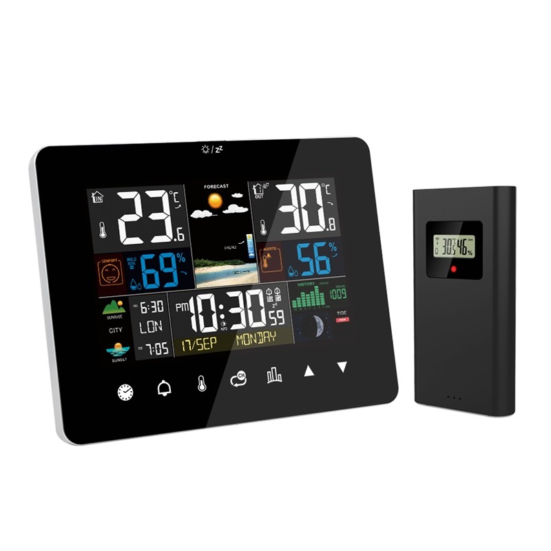 Jual Fanju Weather Station Tou Screen Table Moon Phases Tides Barometer ...