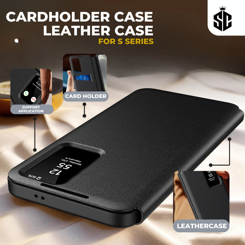 Jual Flip Leather Case Samsung S25 S24 S23 S22 Ultra Smart Window ...