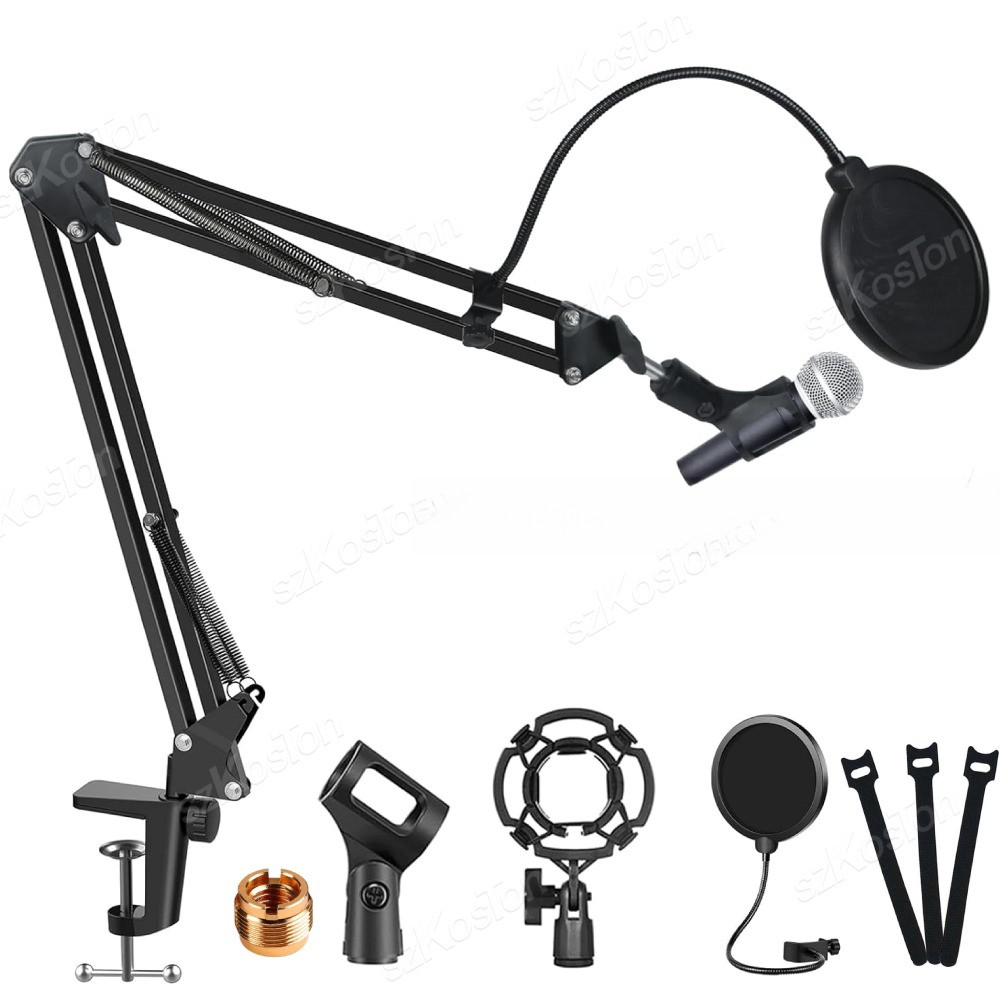 Jual Universal Microphone Stand Kits Metal Microphone Suspension ...
