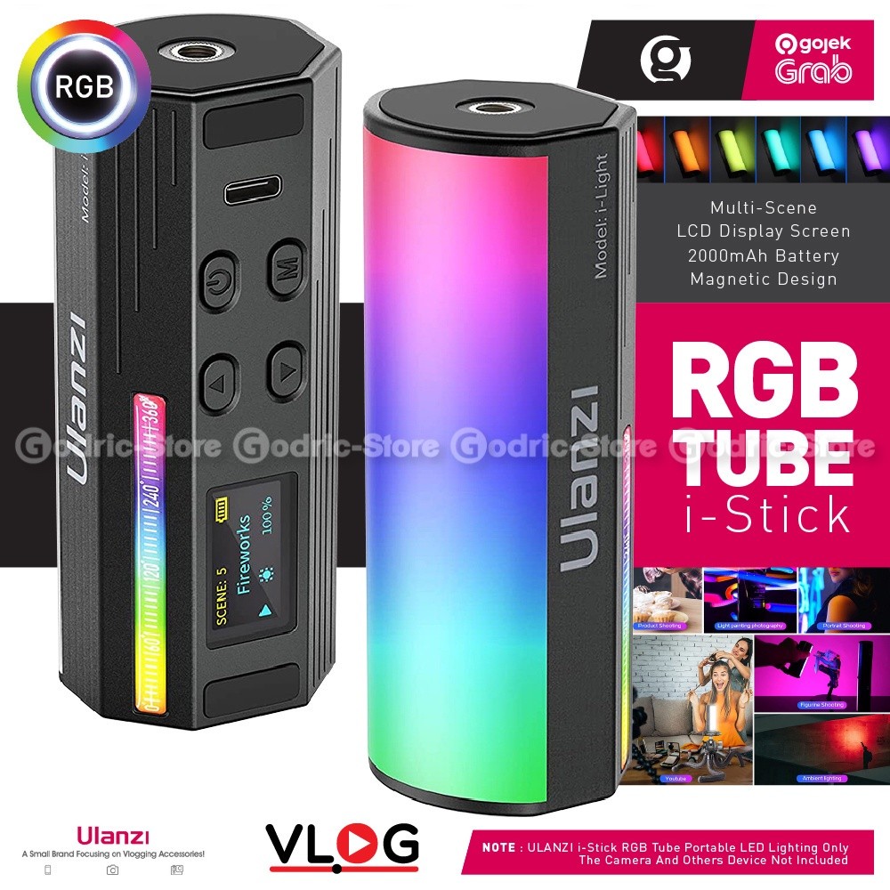 Jual ULANZI i-Light Compact Magnetic Portable RGB LED Light Tube 9000K ...