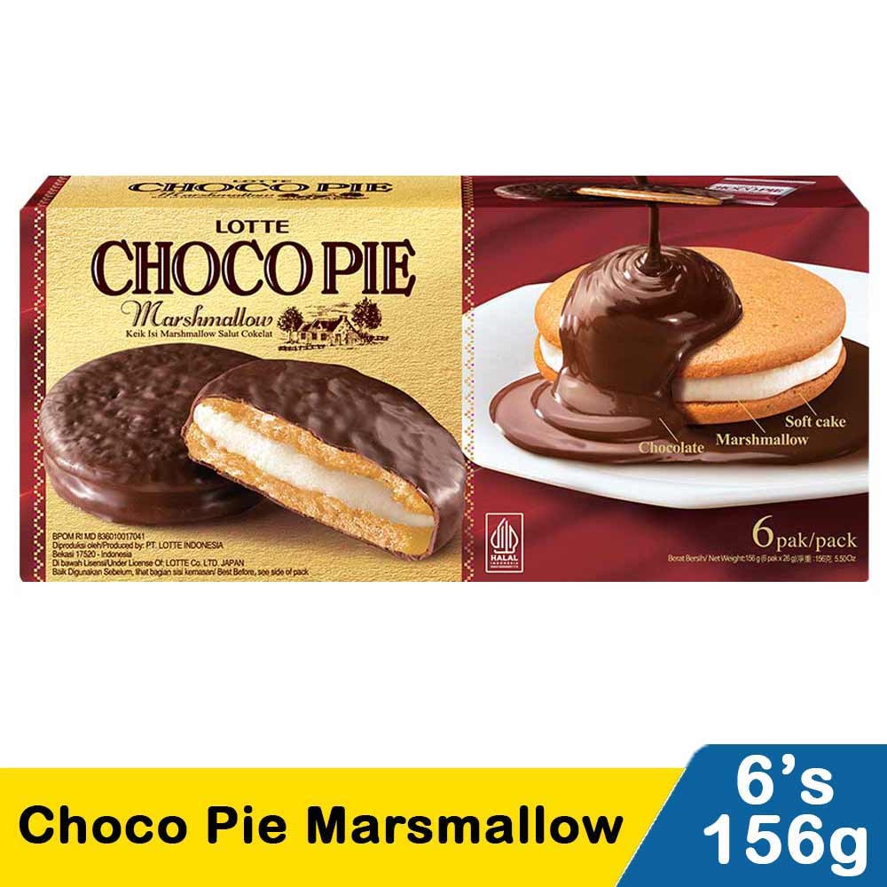 Jual LOTTE CHOCO PIE MARSMALLOW (6'S) 156g | Shopee Indonesia