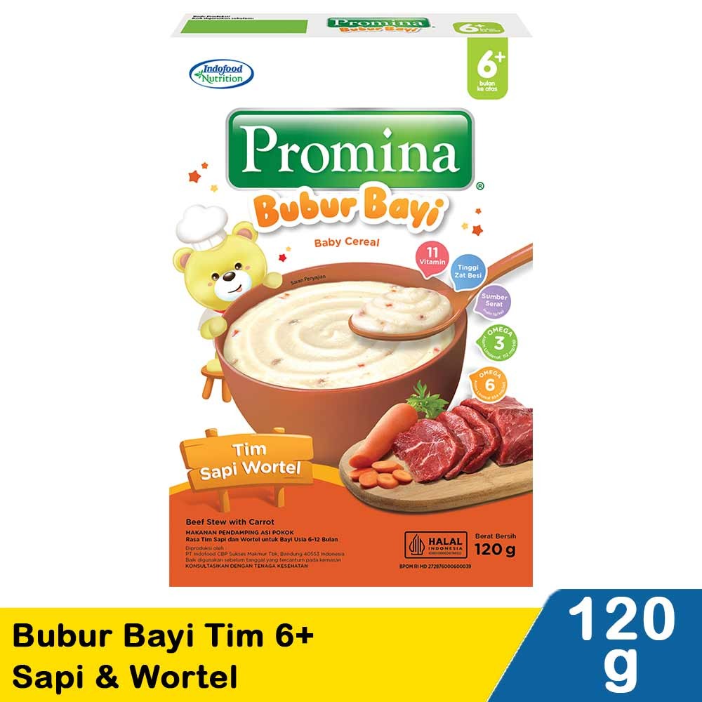 Jual PROMINA BUBUR BAYI TIM 6+ SAPI & WORTEL 120g | Shopee Indonesia