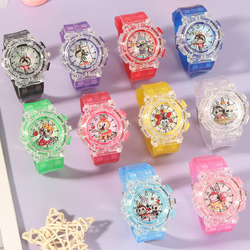 Jual Jam Tangan Kuarsa Anak Jam Elektronik Bercahaya Kartun LABUBU ...