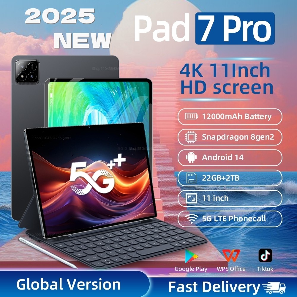 Jual 2025 New Pad 7 PRO Global Version 11" Tablet Android 14 22GB 2TB ...