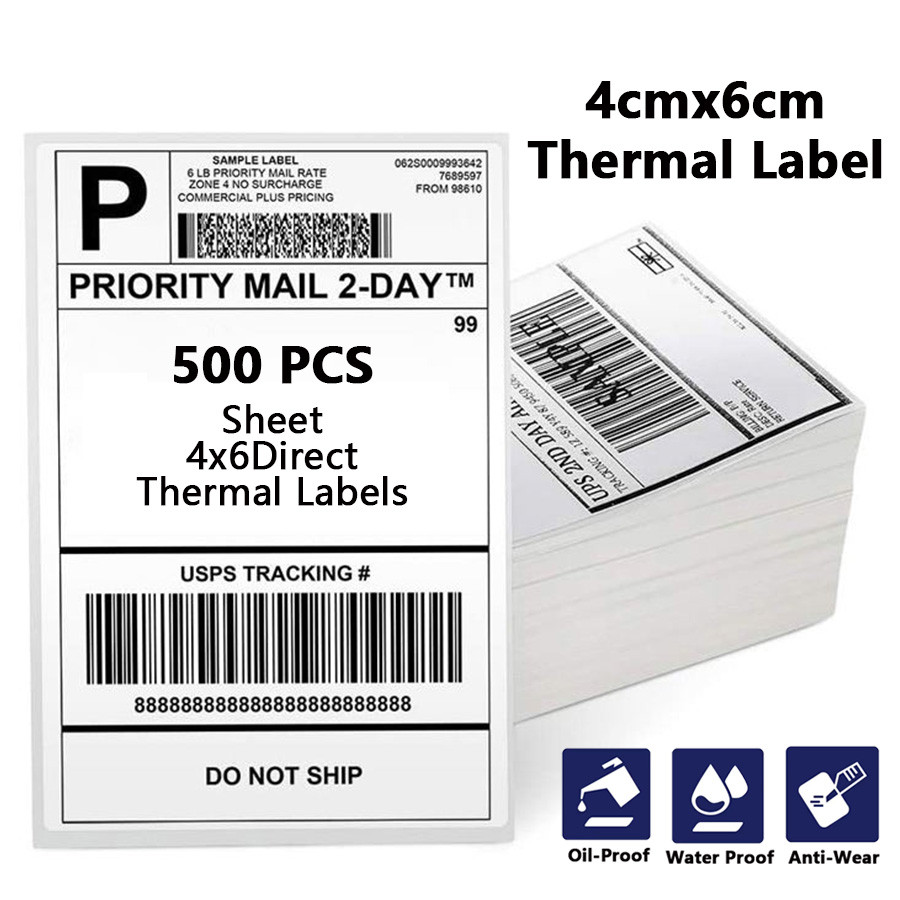 Jual 4X6 Direct Thermal Labels Paper 100x150mm 100/500PCS For Shipping ...
