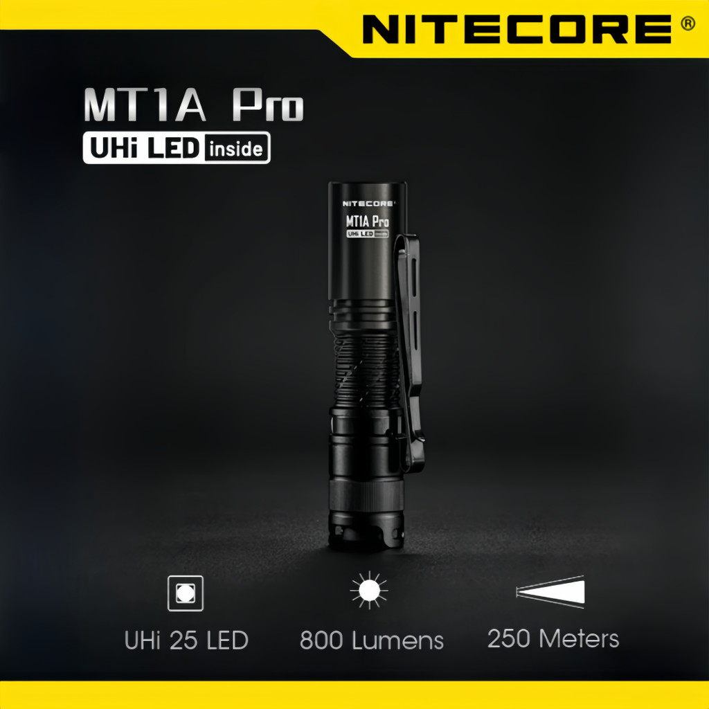 Jual NITECORE MT1A Pro Flashlight UHi 25 LED 800 Lumens flashlamp USB-C ...