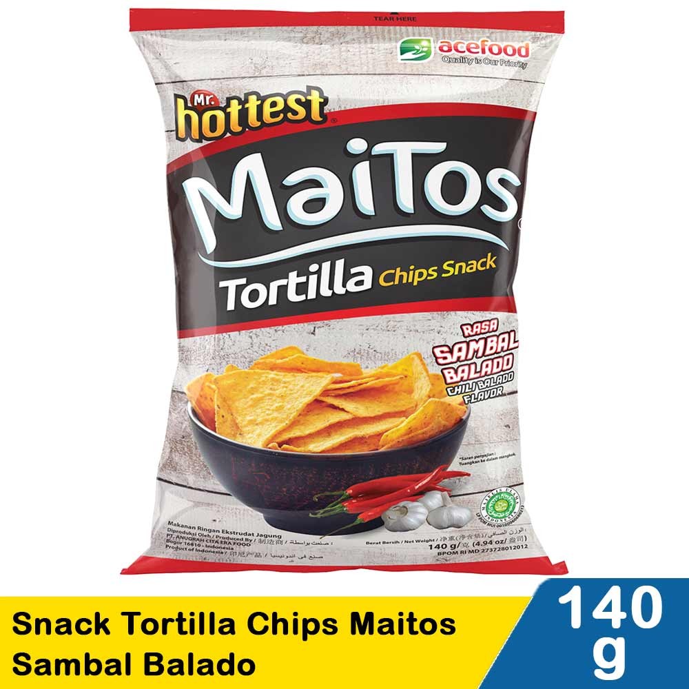 Jual MR.HOTTEST SNACK TORTILLA CHIPS MAITOS SAMBAL BALADO 140g | Shopee ...